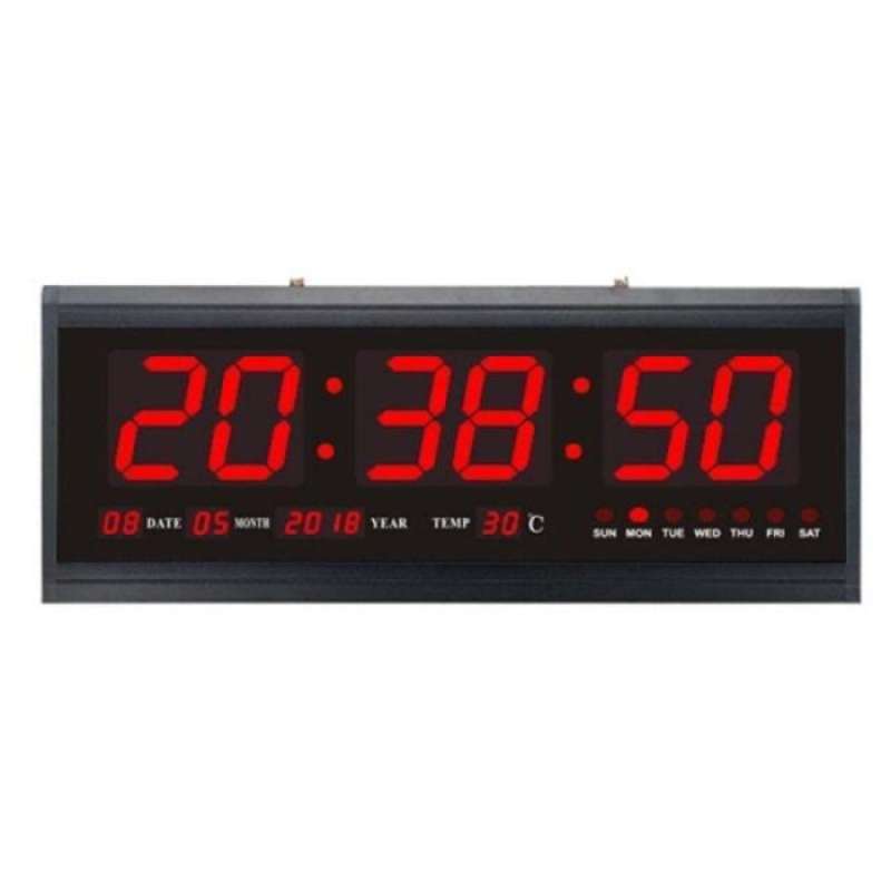 Promo Jam Dinding Digital Besar Led Clock 4819 Merah Diskon 33% Di ...