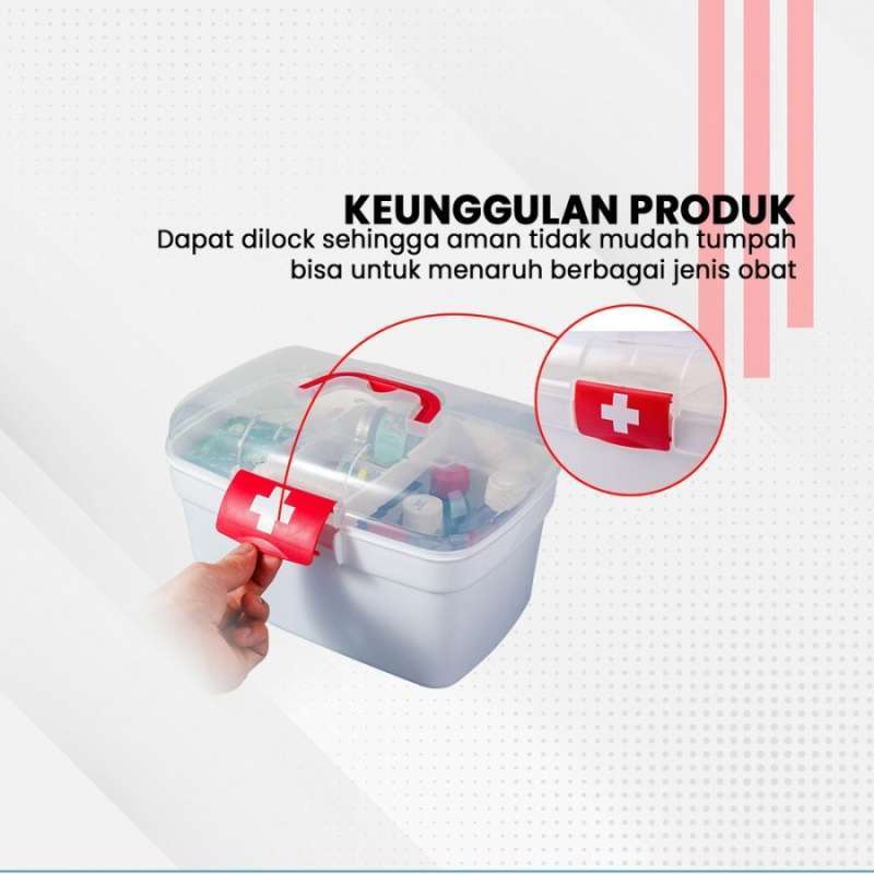 Jual Kotak P3k First Aid Kotak Penyimpanan Obat Medicine Box Organizer ...