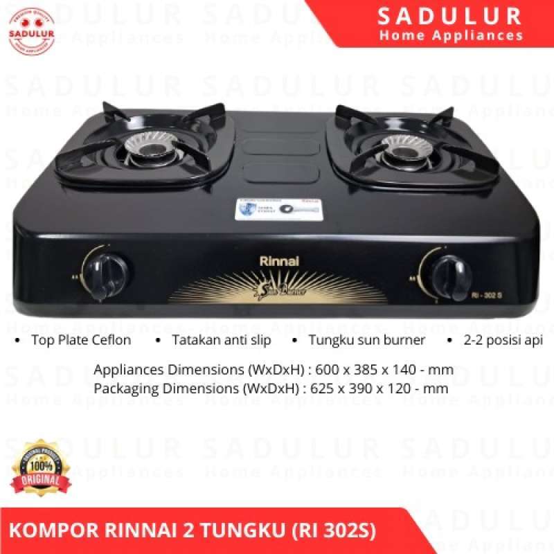 Jual Kompor Gas 2 Tungku Rinnai Ri-302s Sun Burner Di Seller Sadulur ...