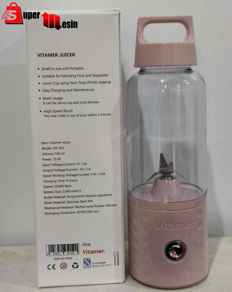 Promo Vitamer Juicer Portable Premium 500 Ml Blender Juice Mini Usb ...