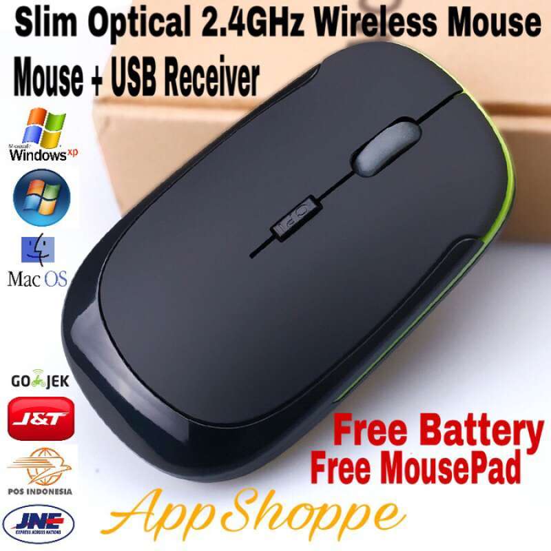 Promo Mouse Wireless Slim Usb 2.4ghz Mirip Rapoo 3500 + Battery ...
