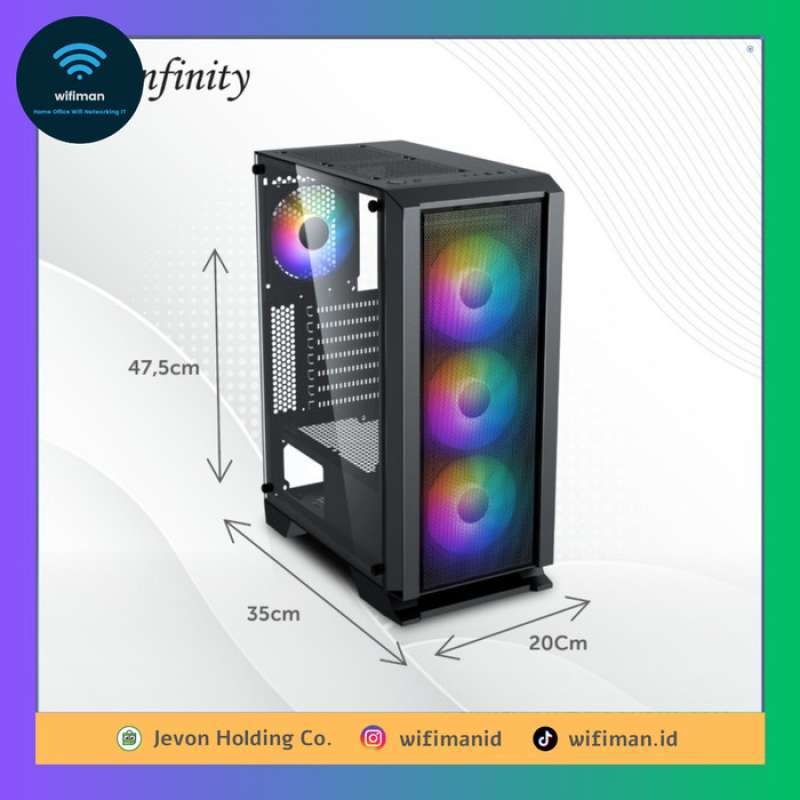 Promo Infinity Nebula V4 Black Tempered Glass Gaming Mid Tower Pc Case ...