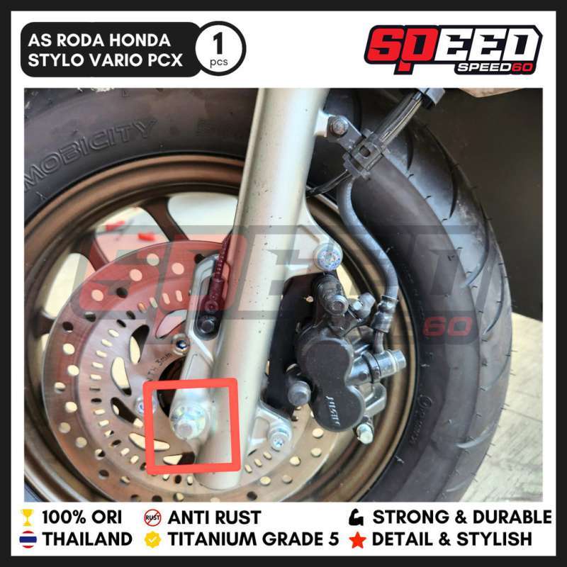 Jual As Roda Honda Stylo Vario Pcx Adv 160 As Roda Titanium Grade 5 ...