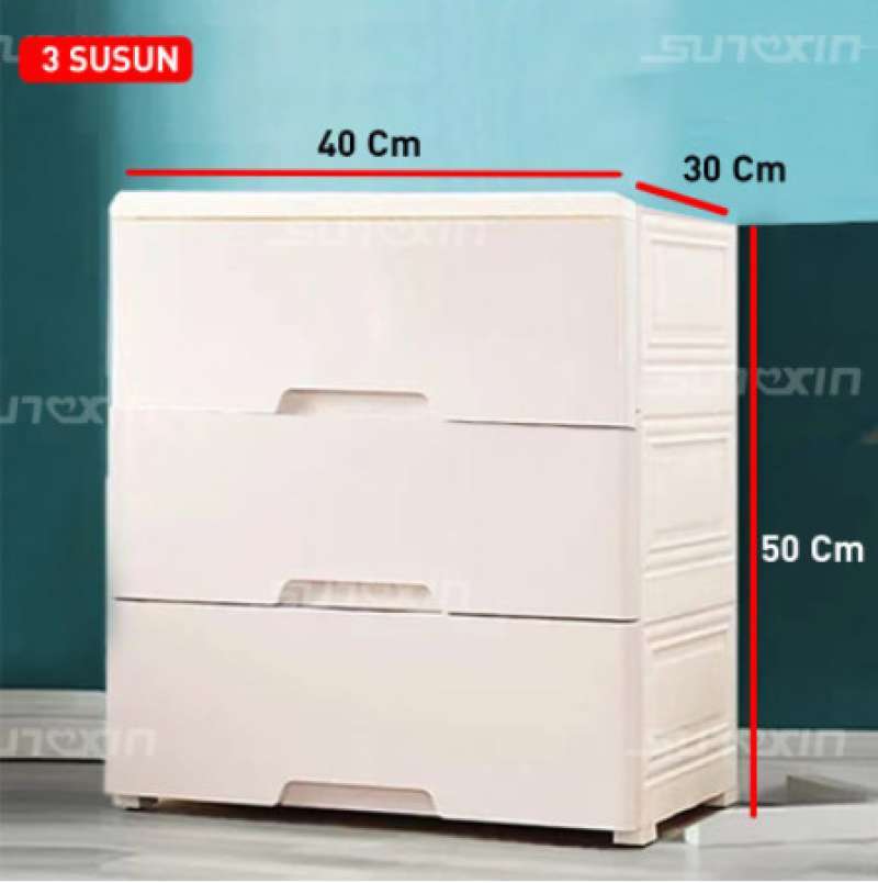 Jual Plastic Storage Cabinet, Lemari/laci Plastik Putih - 5 Susun Di ...