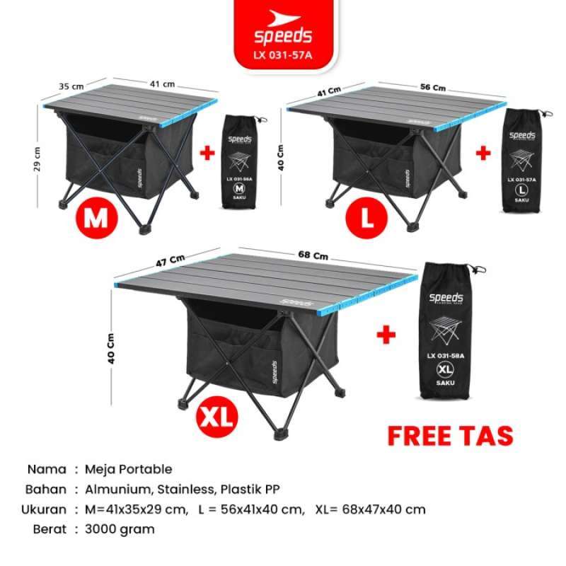 Jual Speeds Meja Alumunium Outdoor Lipat Camping Folding Table 031-56a ...