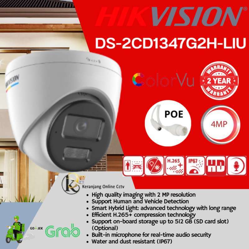 Promo Camera Cctv Ip Cam Hik Ds-2cd1347g2h-liu 4mp Colorvu With Smart Hybrid Light Diskon 23% Di ...