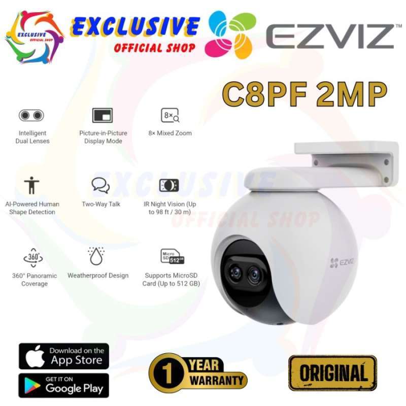 Promo Ezviz C8pf 2mp Smart Home Wifi Ip Camera Cctv Outdoor 1080p Dual ...