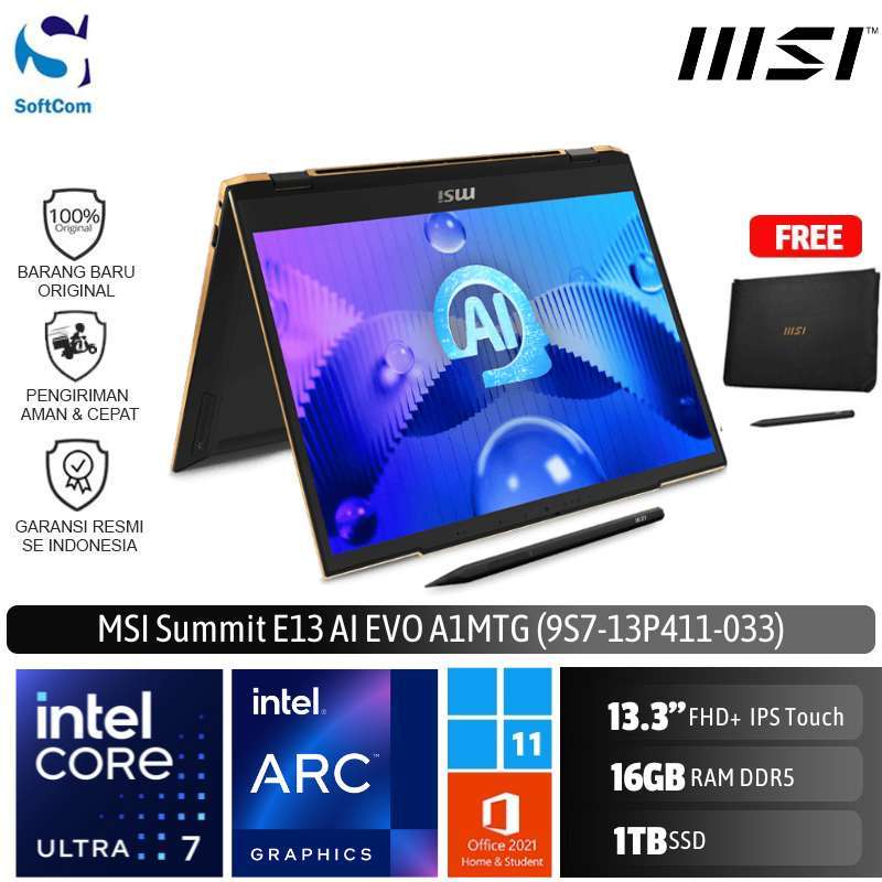 Promo Msi Summit E13 Ai Evo A1mtg 033 Laptop 2 In 1 [intel Ultra 7 155h ...