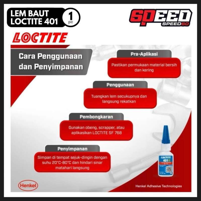 Jual Lem Henkel Loctite 401 Cyanoacrylate Lem Part Body Motor 3 Ml ...