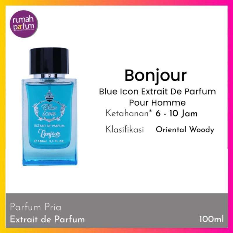 Jual Parfum Pria Bonjour Blue Icon Extrait De Parfum Pour Homme 100 Ml ...