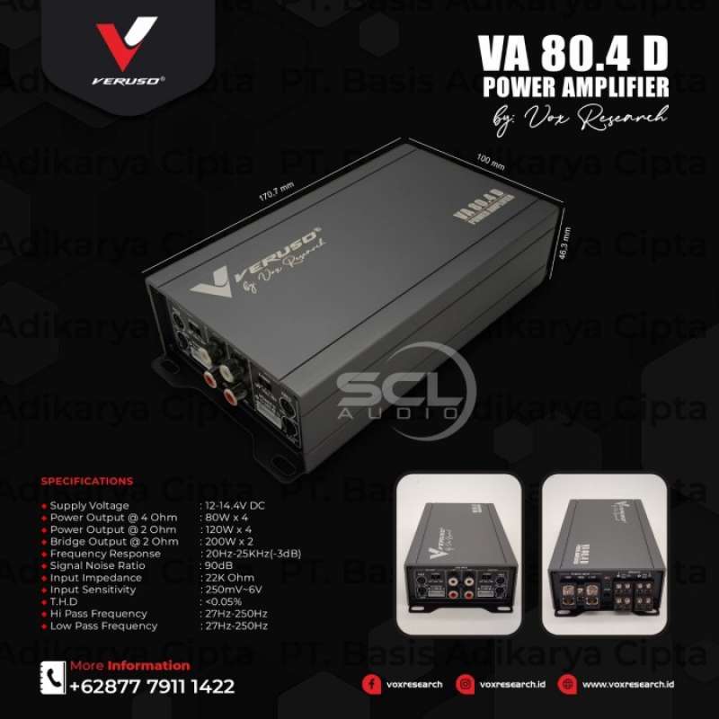 Promo Power Amplifier Mini Veruso Va 80.4d 4 Channel Class D By Vox ...