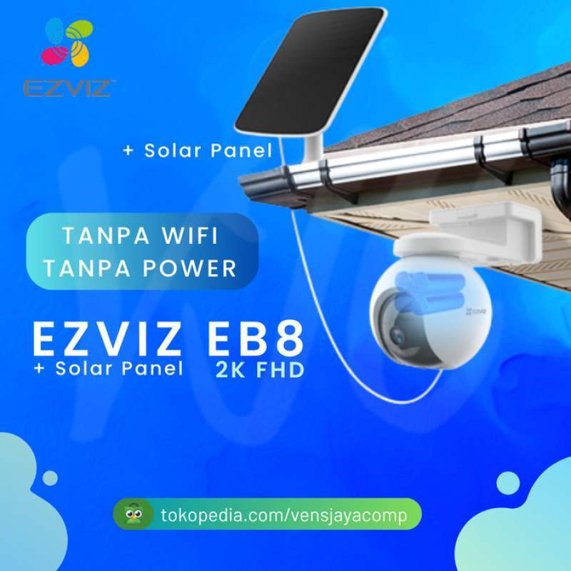 Promo Ezviz Eb8 Kamera Cctv Solar Panel Tanpa Wifi Tanpa Power/colok ...