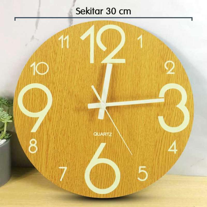 Jual Jam Dinding Bulat Quartz Luminous Glow In The Dark 30cm Win31 ...