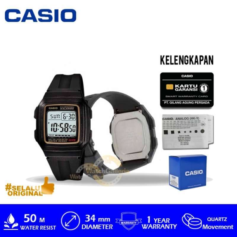 Promo Jam Tangan Casio General F-201wa-9ad/f201wa9adf/f201wa Original Murah Diskon 33% Di Seller ...