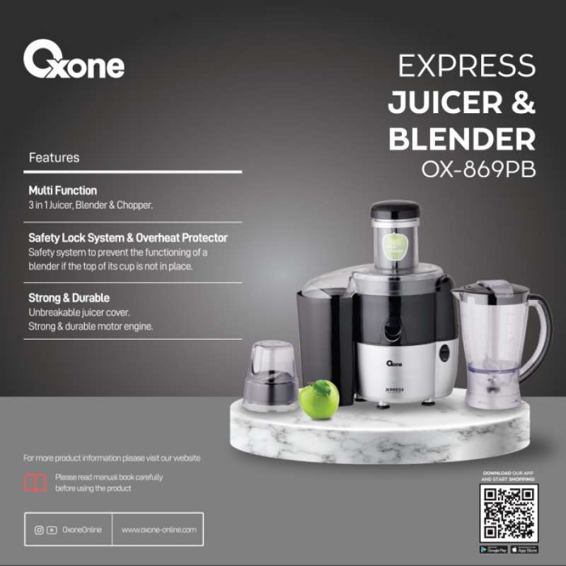 Jual Oxone Ox869pb Juicer Blender Set 1.7 L High Quality Di Seller ...