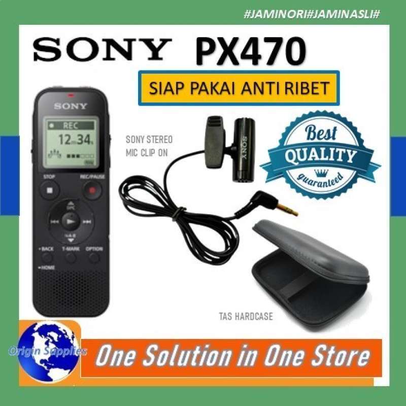 Jual Sony Icd-px470 Digital Voice Recorder + Sony Clip On Stereo ...