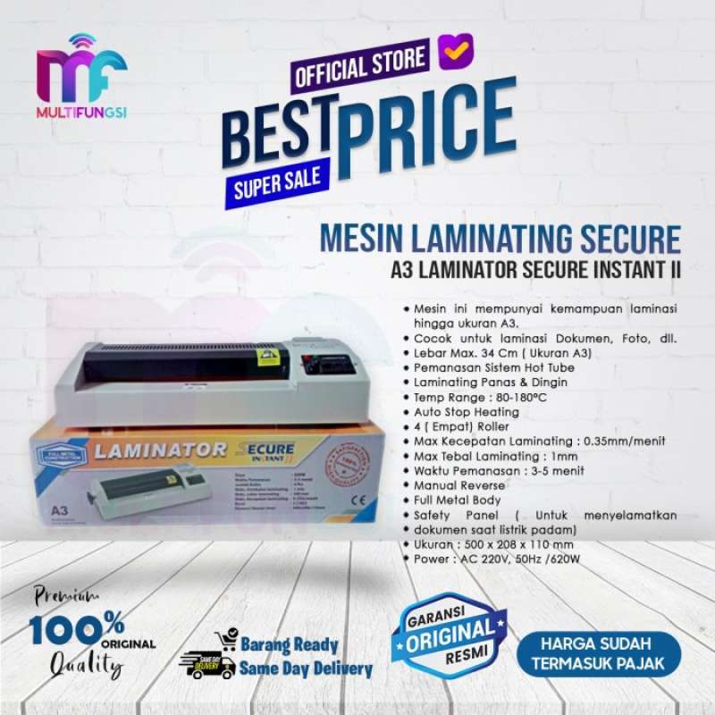 Jual Secure Instant Ii A3 Laminator - Mesin Laminating Garansi Resmi Di ...