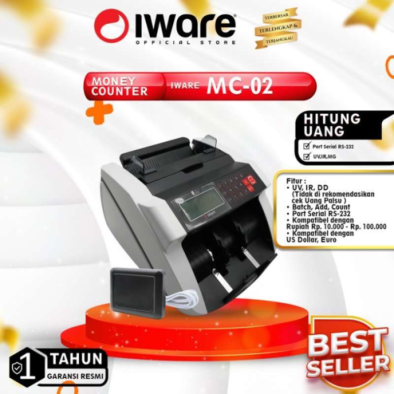 Jual Money Counter Mesin Penghitung Uang Bill Iware Mc-02 Uv Mg Ir ...
