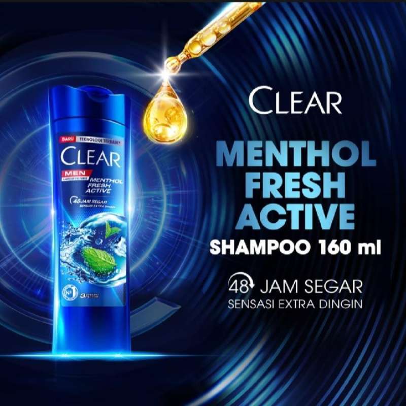 Jual Clear Men Shampoo / Sampo Anti Ketombe Menthol Fresh Active 160 Ml ...