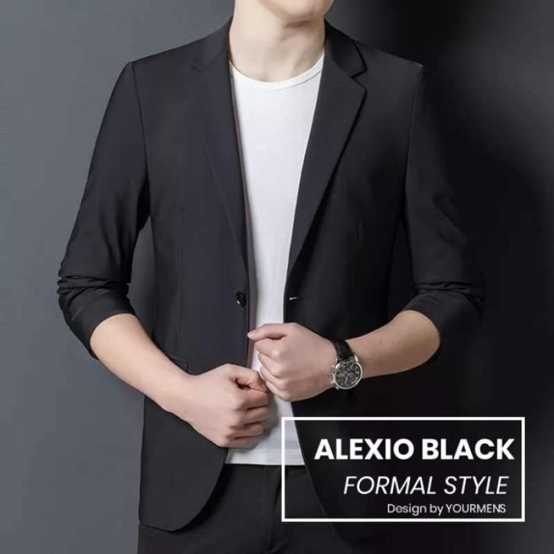 Jual Blazer Hitam Pria Slimfit Nikayu Kancing 2 Formal Resmi Exclusive - Hitam, Xs - Hitam L Di ...