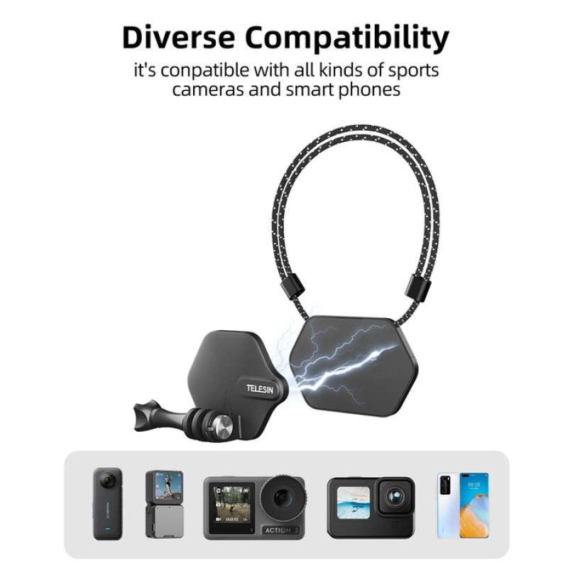 Jual Telesin Magnetic Mount Halter Set For Action Camera Smartphone Di ...