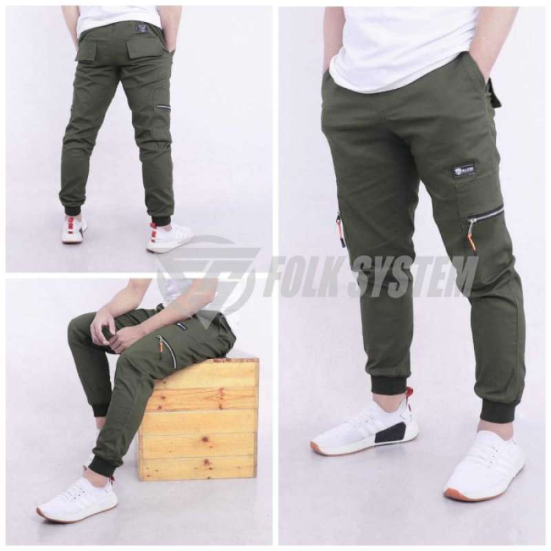 Jual Celana Panjang Chino Jogger Cargo Wl Pria Folksystem - S Hitam Di Seller Wd_store ...