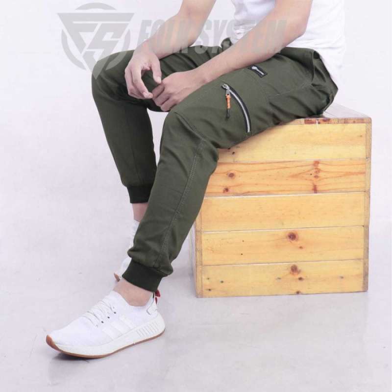 Jual Celana Panjang Chino Jogger Cargo Wl Pria Folksystem - S Hitam Di Seller Wd_store ...