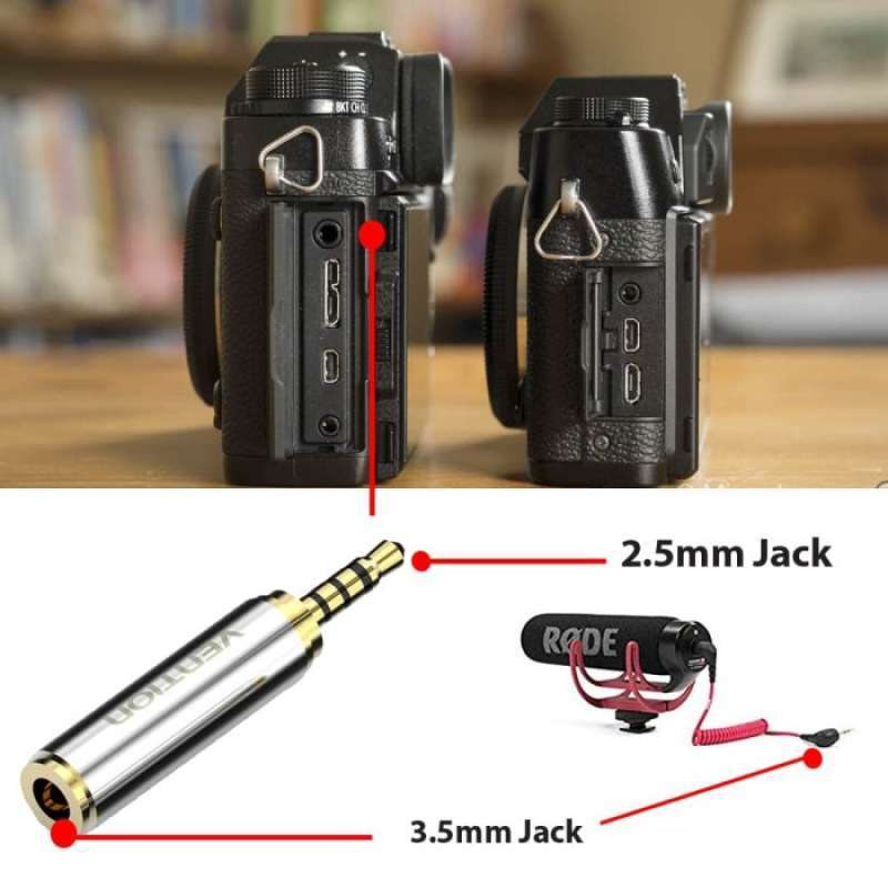 Jual Jack Adapter Mic Converter 2.5mm Male To 3.5mm Female For Fujifilm ...