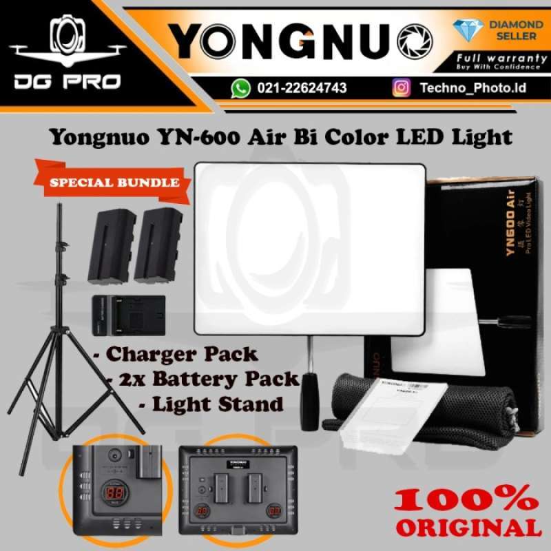 Promo Yongnuo Yn-600 Air Bi Color Led Video Light Lampu Studio Plus ...