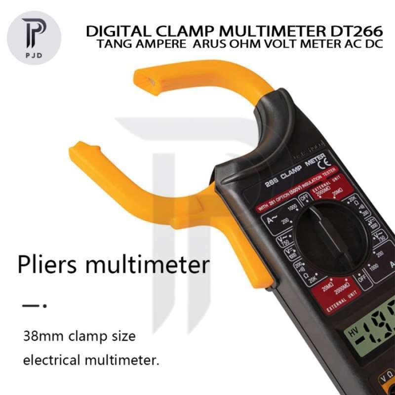 Promo Digital Clamp Multimeter Dt266 Tang Ampere / Arus Ohm Volt Meter ...