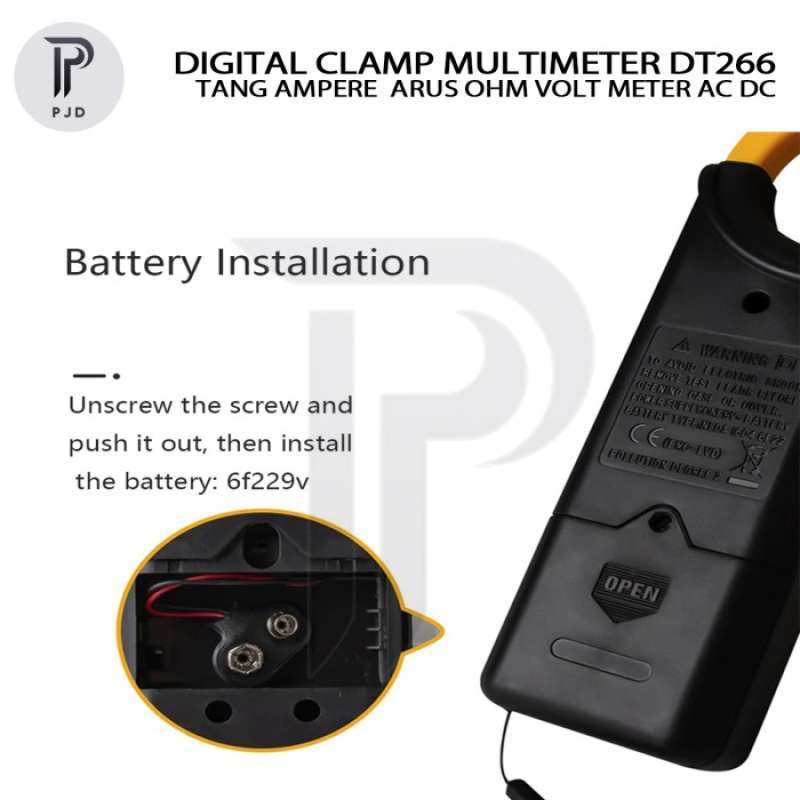 Promo Digital Clamp Multimeter Dt266 Tang Ampere / Arus Ohm Volt Meter ...