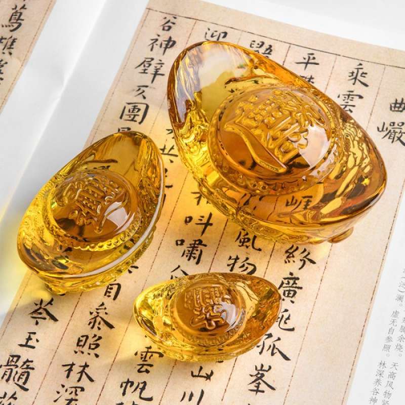 Jual Feng Shui Ornaments/yellow Crystal Yuan Bao/yen Pao Kristal/lucky ...