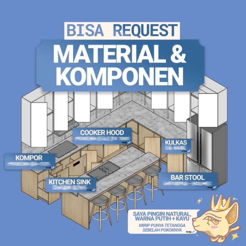 Jual [jasa Desain Kitchen Set] Free Revisi Buku Gambar Kerja & Render ...