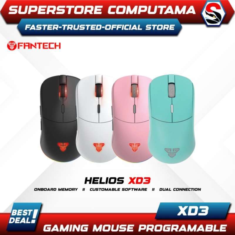 Promo Helios Xd3 Wireless Mouse Gaming Rgb Dual Mode Diskon 23% Di ...