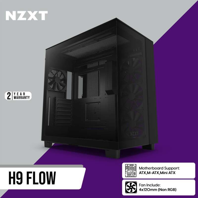 Jual Nzxt H9 Flow Dual-chamber Mid-tower Airflow Atx Case - Black Di Seller Gamer's Outpost ...