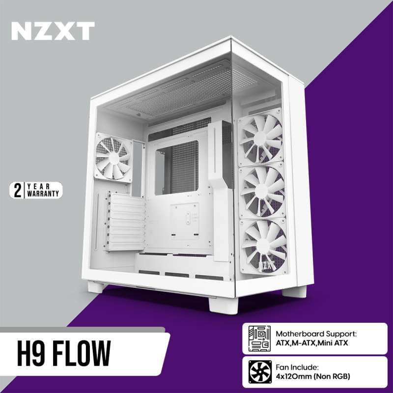Jual Nzxt H9 Flow Dual-chamber Mid-tower Airflow Atx Case - White Di Seller Gamer's Outpost ...