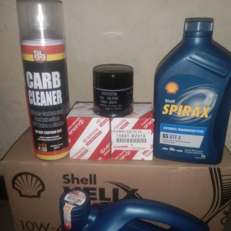 Promo Shell Helix Hx7 5w-40 Paket Oli Matic,filter Avanza ,crab Cleaner ...