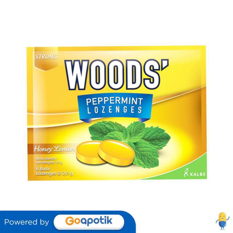 Jual Woods Tablet Hisap Peppermint Rasa Honey Lemon Sachet 6 Butir Di ...