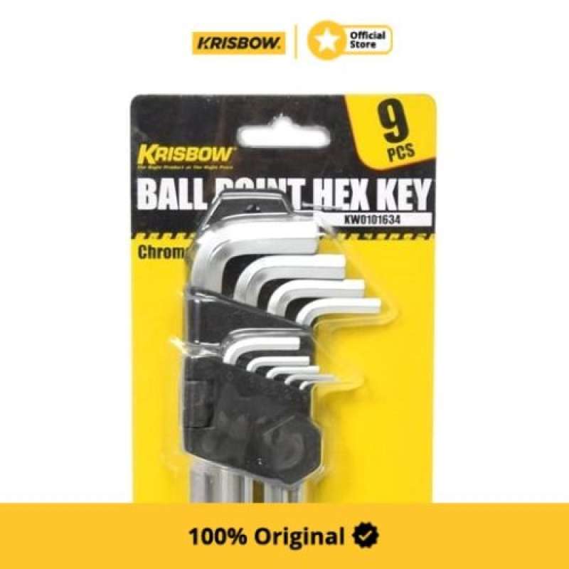 Promo Krisbow Set Kunci L Hex Key Ballpoint 1.5-10 Mm 30 Cm 9 Pcs ...