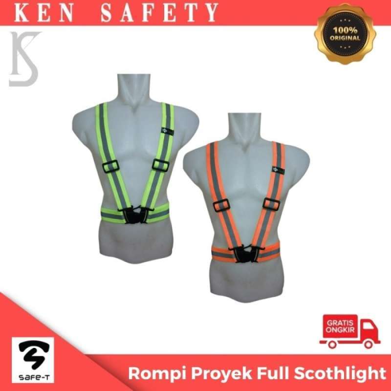 Promo Rompi Proyek Safety Scothlight Reflektif Safe-t Model V - Hijau ...