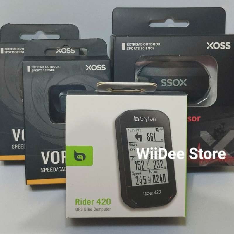 Promo Bundle Bryton Rider 420 & Xoss Sensor Cadance/speed Hrm Sensor ...