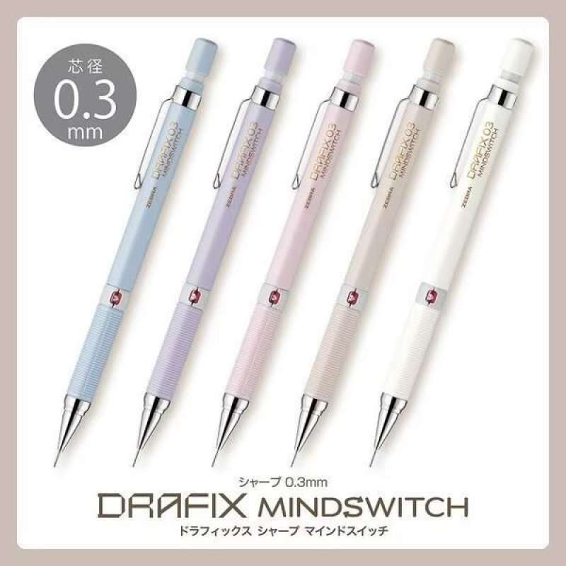 Jual Zebra Drafix Mind Switch Drafting Mechanical Pencil Dull Colors 0 ...