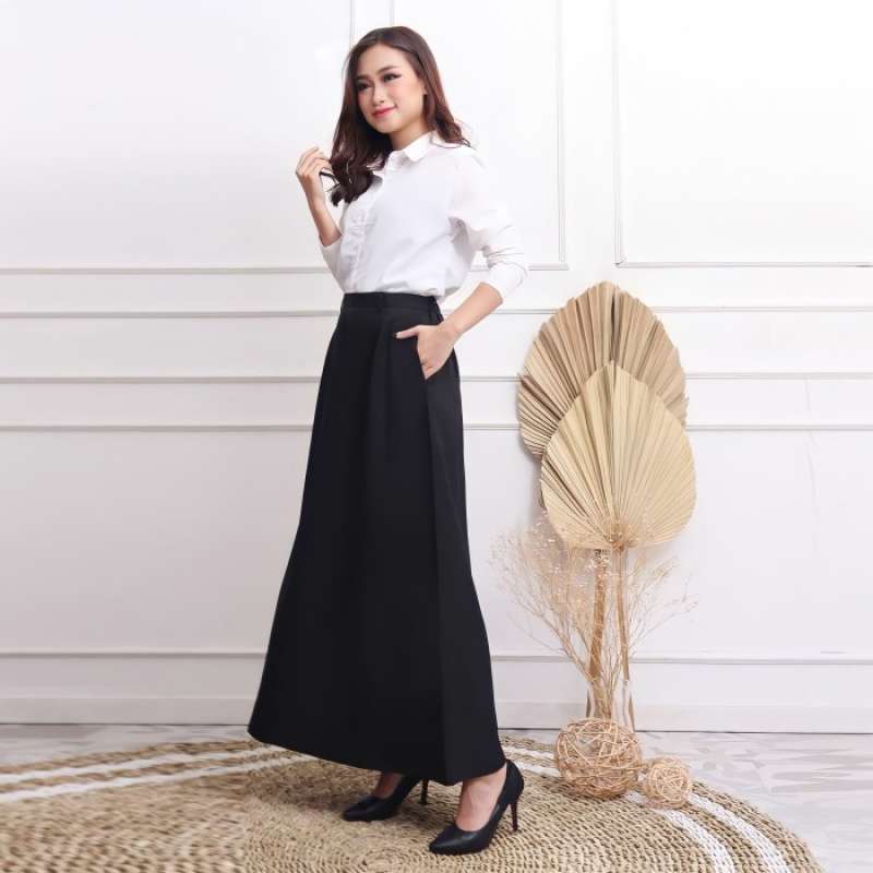Promo Rok Kerja Model A Line Maxi (formal) Size S - Xxl - Hitam Tessa ...