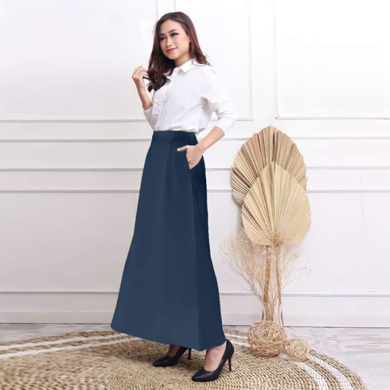 Promo Rok Kerja Model A Line Maxi (formal) Size S - Xxl - Hitam Tessa ...