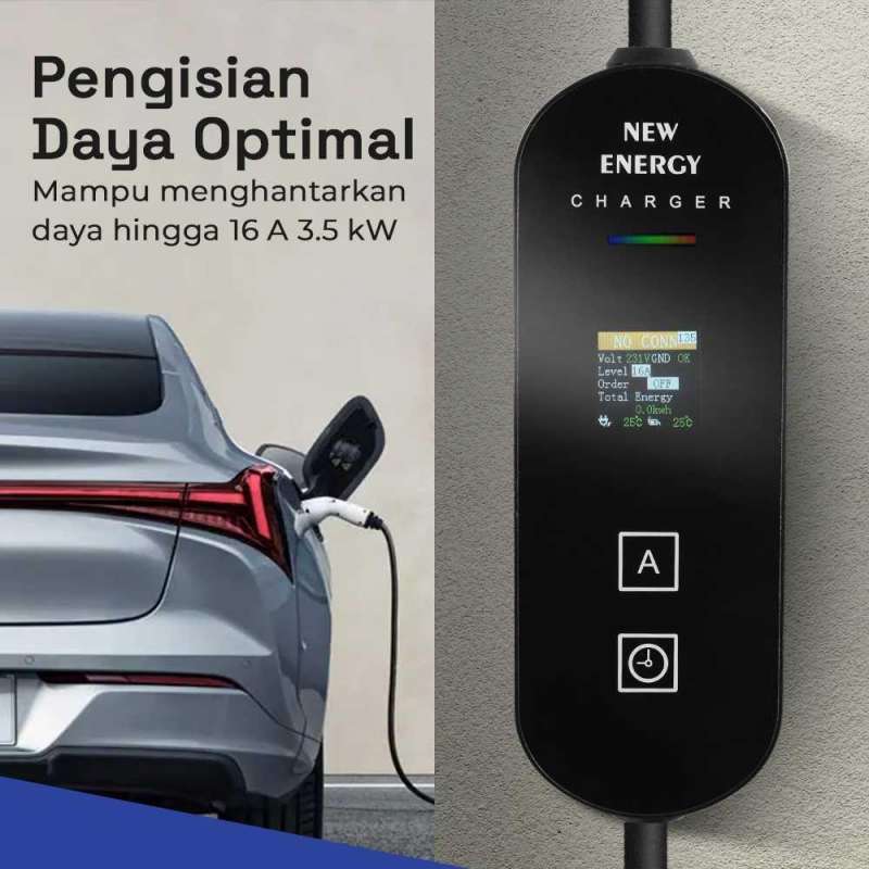 Jual Newenergy Charger Mobil Listrik Portable Ev Lcd 16a 3.5kw Eu To ...