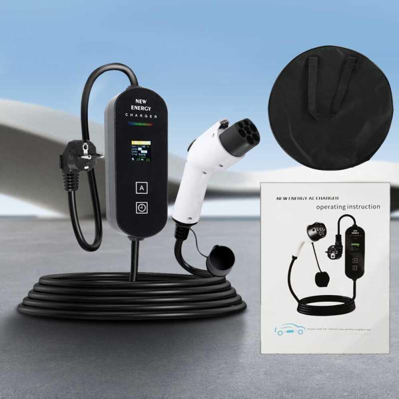 Jual Newenergy Charger Mobil Listrik Portable Ev Lcd 16a 3.5kw Eu To ...