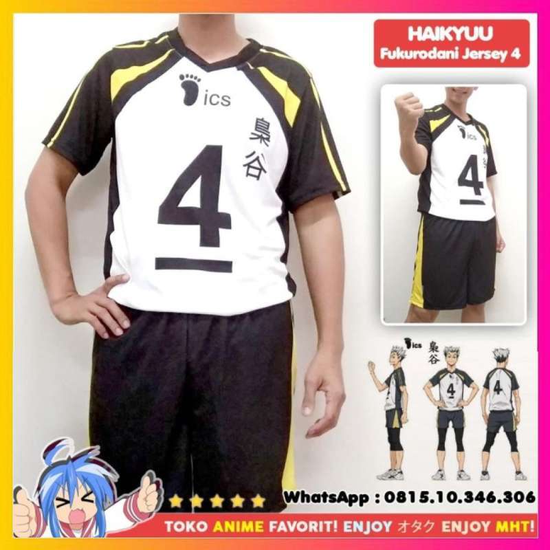 Jual Kostum Anime Cosplay Haikyuu Fukurodani Jersey No. 4 - Bokuto ...