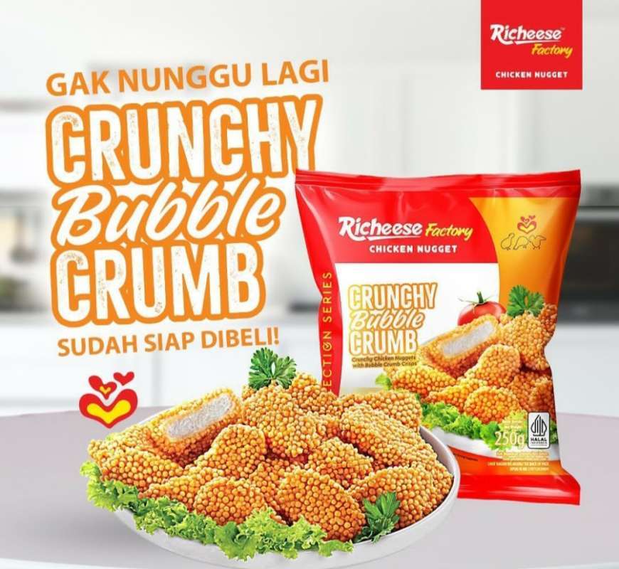 Jual Richeese Factory Chicken Nugget Crunchy Bubble Crumb 250gr Naget ...