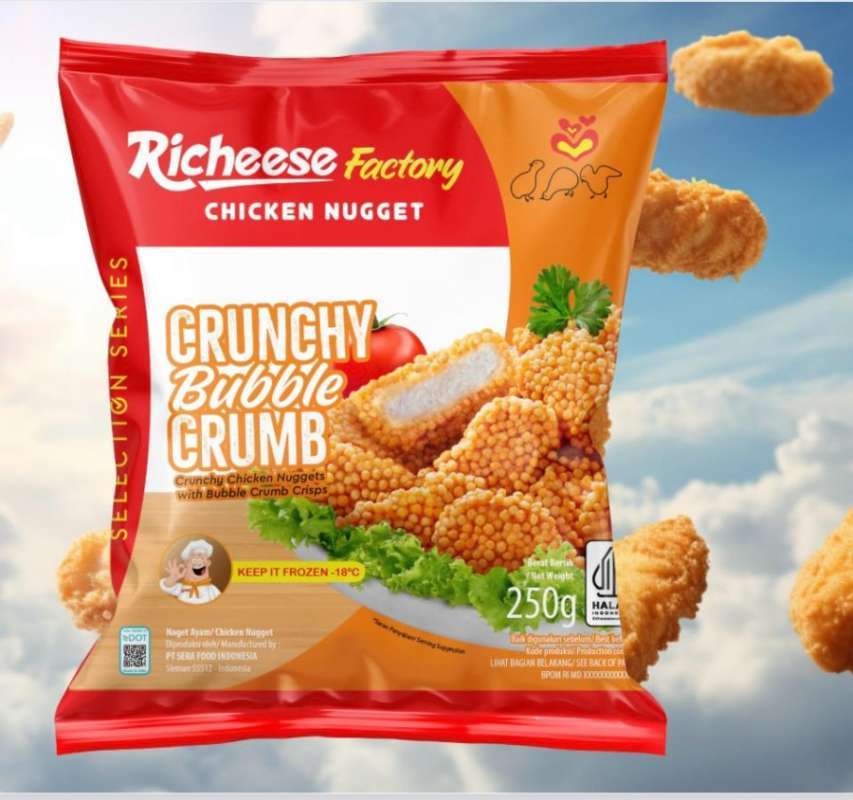 Jual Richeese Factory Chicken Nugget Crunchy Bubble Crumb 250gr Naget ...