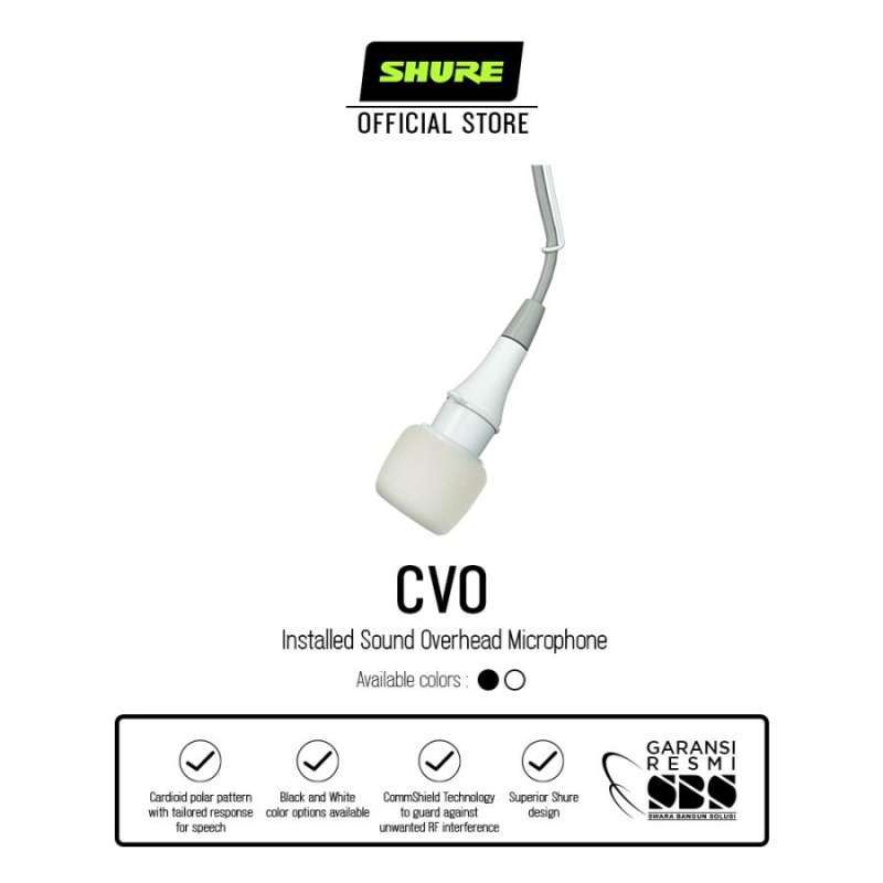 Jual Shure Cvo Installed Sound Overhead Microphone - Cvo-w/c Di Seller ...